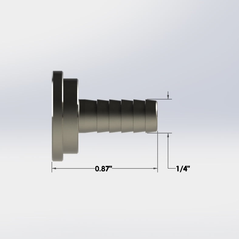 4102: 1/4″ Barbed Beer Stem – 304 Stainless — Fittings, Inc.
