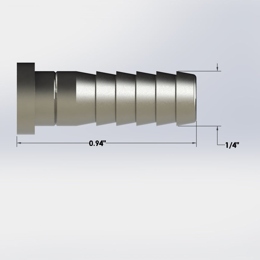 3006: 1/4″ Barbed Stem for 1/4" Nut — Fittings, Inc.