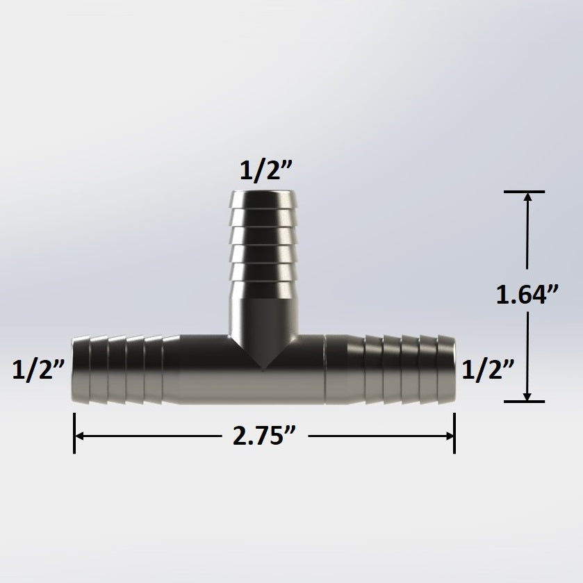 9079: 1/2″ Barbed Tee — Fittings, Inc.